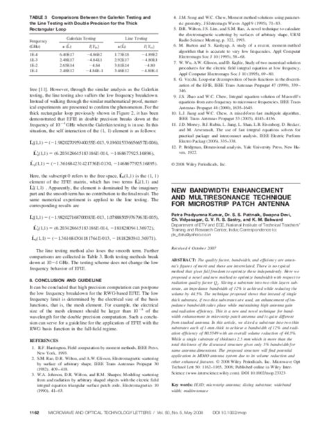 Pdf New Bandwidth Enhancement And Multiresonance Technique For Microstrip Patch Antenna