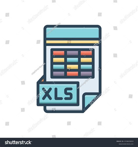 Vector Colorful Illustration Icon Excel Stock Vector Royalty Free 2158639419 Shutterstock