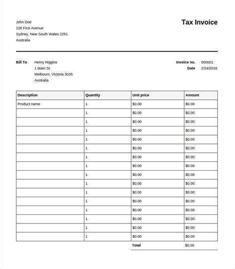 Work Hours Invoice Template