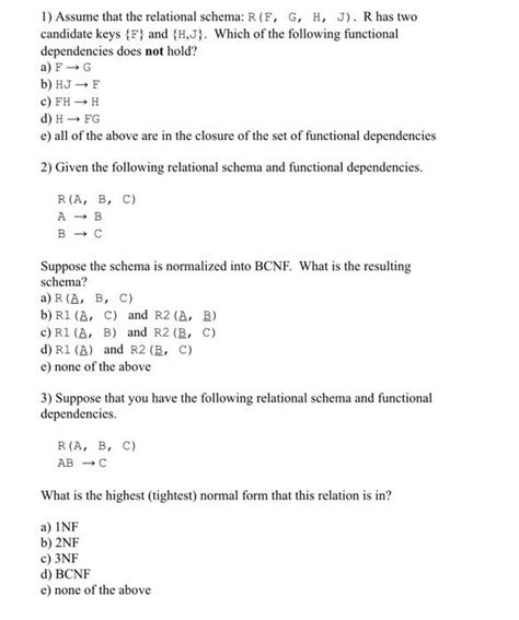 Solved Assume That The Relational Schema R F G H J R Chegg
