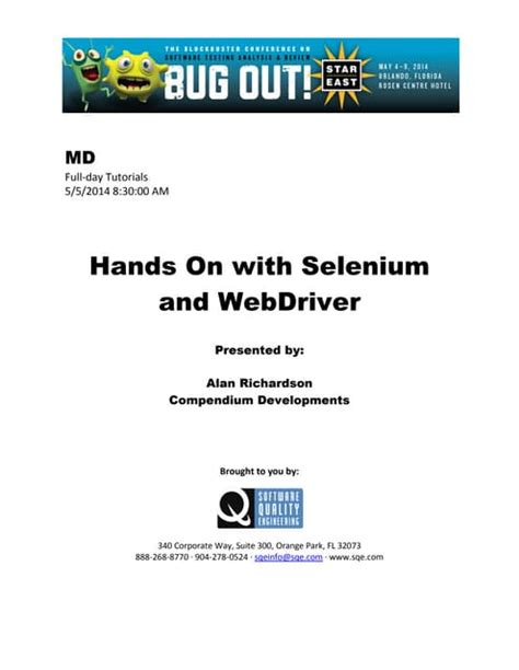 Hands On With Selenium And Webdriver Pdf