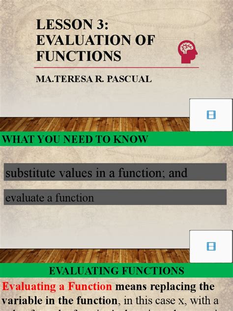 Lesson 3 Evaluating Functions Pdf
