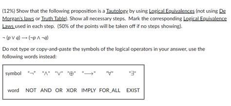 Solved 12 Show That The Following Proposition Is A
