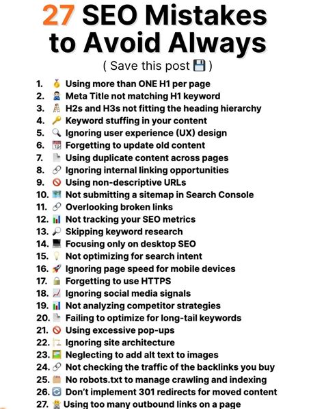 Muhammad Irfan Khan On Linkedin 27 Seo Mistakes You Should Never Make If Your Agency Said