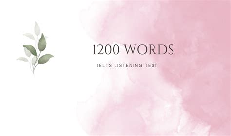 The 1200 Most Commonly Repeated Words In IELTS Listening Test Pdf
