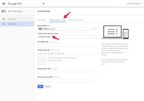 oauth consent screen analytify