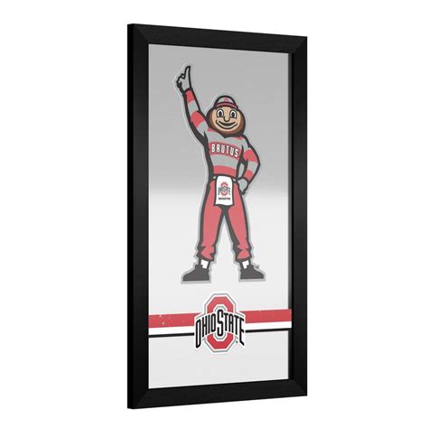 Ohio State University Brutus Stripe In W X In H Wood Black Framed Mirror OSU STRIPE HD