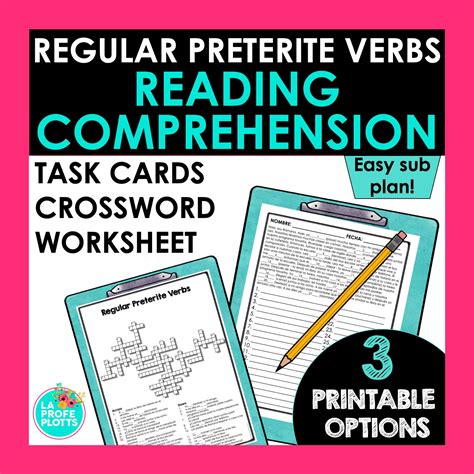 Spanish Sub Plans Regular Preterite Verbs Reading Comprehension Activities La Profe Plotts