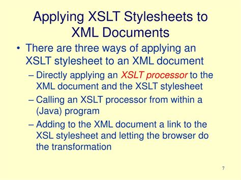 PPT XSLT EXtensible Stylesheet Language Transformations PowerPoint