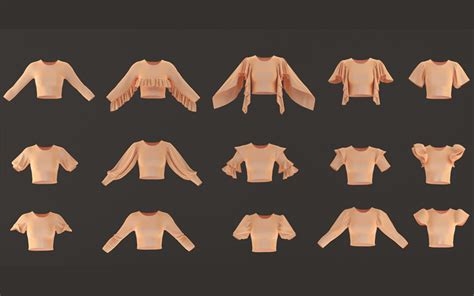MD Clo3D女士上衣T恤衣服3D模型 ZPRJ FBX OBJ MTL格式设计素材 CGgoat