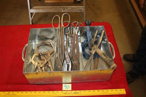 Assorted Clamp Snips And Metal Box