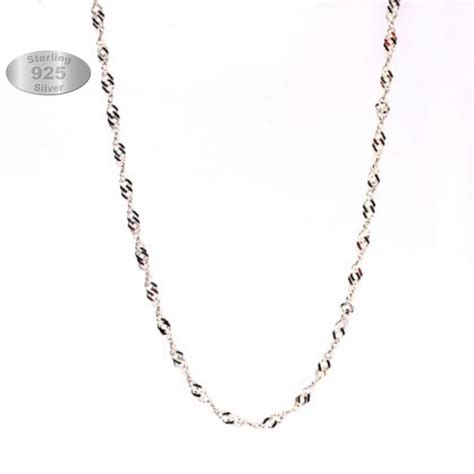 Sera 925 Sterling Silver Water Wave Chain Necklace 3m