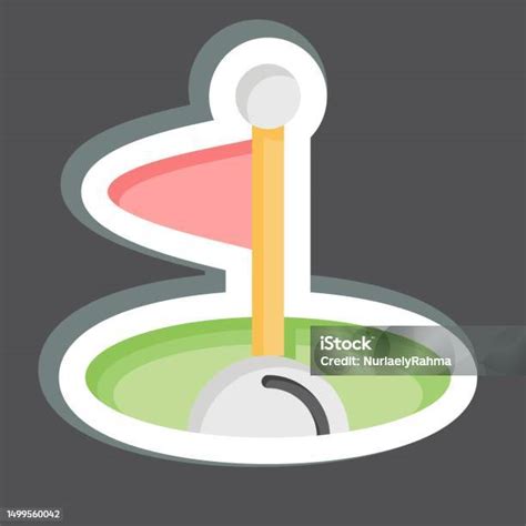 스티커 구멍 골프 심볼과 관련이 있습니다 심플한 디자인 편집 가능 간단한 그림 Championship에 대한 스톡 벡터 아트 및 기타 이미지 Championship
