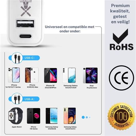 Usb C Adapter Oplader Snellader Stekker Geschikt Voor Apple Iphone Samsung Bol