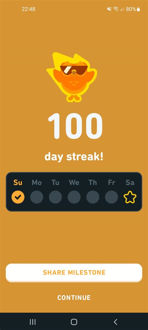 my 100 days streak r duolingo