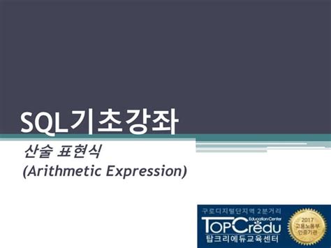 sql 산술표현식 pptx