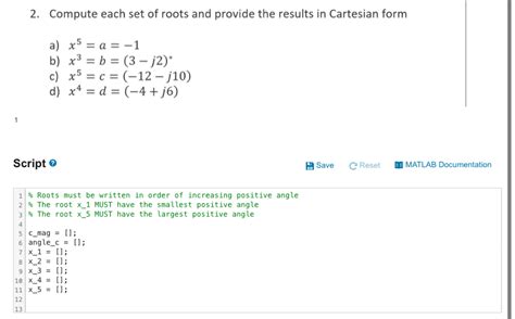 Solved Please Give Me The Matlab Code That Follows The Given