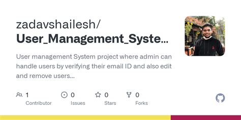 Github Zadavshaileshusermanagementsystem User Management System