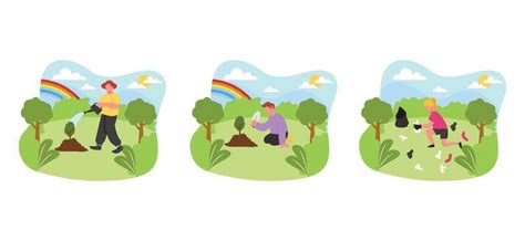 Tree Planting Banner Vector Art Icons And Graphics For Free Download