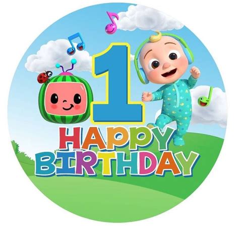 Printed Custom Cocomelon Deco Kit Round Fabric Backdrop Stand Birthday