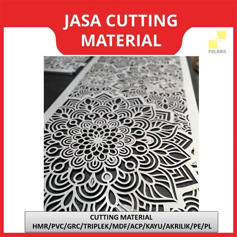 Jual Jasa Cutting Cnc Material Potong Motif Cnc Cutting Bahan Kayu Triplek Hmr Grc Pvc Board