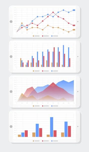 Set Of Flat Linear Graph And Chart Stock Vector By Sherishe 100514136