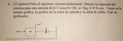 Solved 25 Points For The Following Translational System