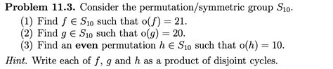 Solved Problem 113 Consider The Permutationsymmetric