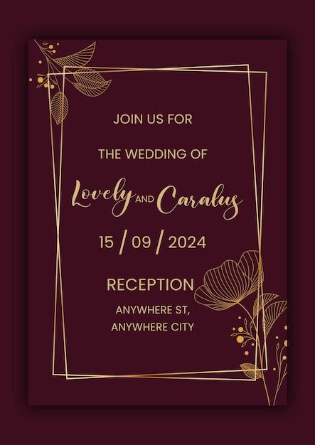 럭셔리 웨딩 카드 초대 디자인 템플릿 프리미엄 Psd 파일