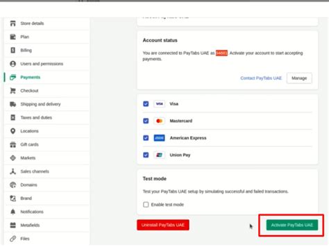 1 4 1 Shopify Plugin Setup And Activate The Integration Method Paytabs Support Portal