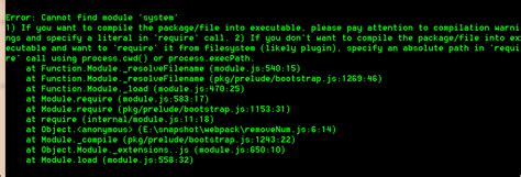 cannot find module system · issue 385 · vercel pkg · github