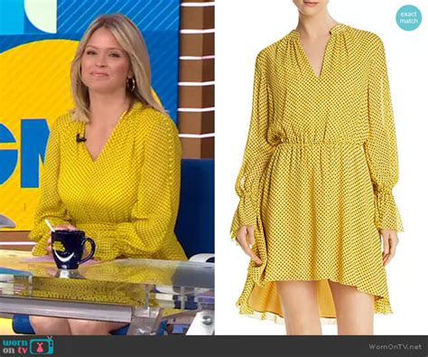 Wornontv Saras Yellow Polka Dot Dress On Good Morning America Sara