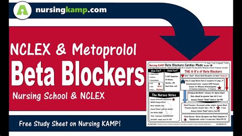 Nclex And Beta Blockers What Are Cardiac Medications Kamp 1 2 Metoprolol Nclex Meds 2020 Youtube