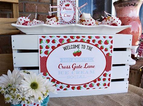 Vintage Strawberry Ice Cream Social Hostess With The Mostess® Ice