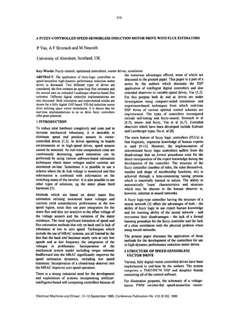 A Fuzzy Controlled Speed Sensorless Induction Motor Drive With Flux