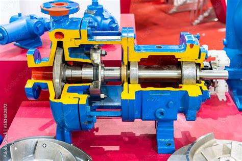 Cross Section Present Detail Component Inside Centrifugal Pump For Industrial Such As Vane Or