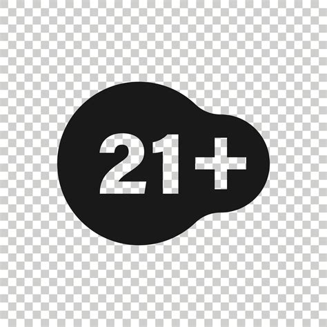Twenty One Plus Icon In Flat Style 21 Vector Illustration On White