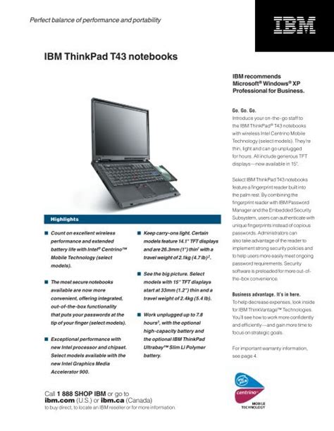 IBM ThinkPad T Notebooks