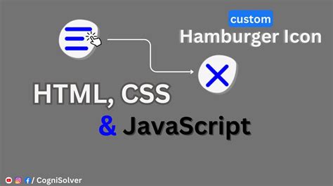 Create Hamburger Icon Html Css Javascript Youtube