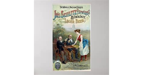 Póster Vintage Joseph Schlitz Brewing Company Lager Beer Zazzle Es