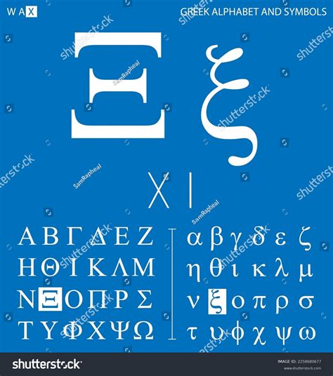 Greek Alphabet Symbols Xi Letter Pronunciation Stock Vector Royalty Free 2258680677 Shutterstock