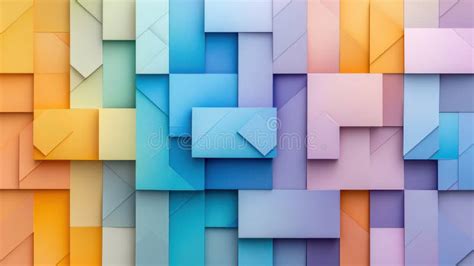 Colorful Geometric Background With Dynamic Squares And Rectangles Vibrant Modern Design Stock
