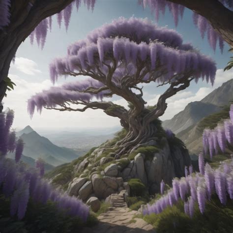 Premium Photo A Picture Of A Tree With Purple Flowers On It
