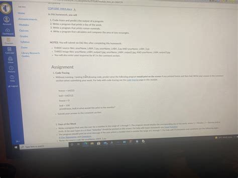 Answered Assignment 1 Code Tracing Without Bartleby
