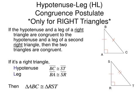 PPT HL Congruence Postulate In Right Triangles Geometry Tutorial PowerPoint Presentation ID