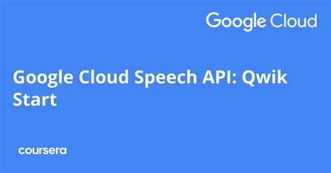 Google Cloud Speech API Qwik Start