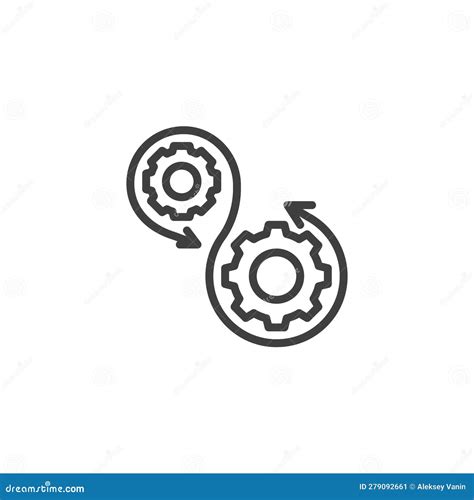 Control Process Line Icon Stock Vector Illustration Of Linear