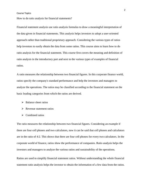 Financial Statement Analysis And Ratio Analysis Guide