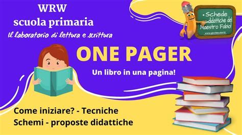 One Pager Tutto In Una Pagina Schema E Spiegazione Wrw Lingua Italiana