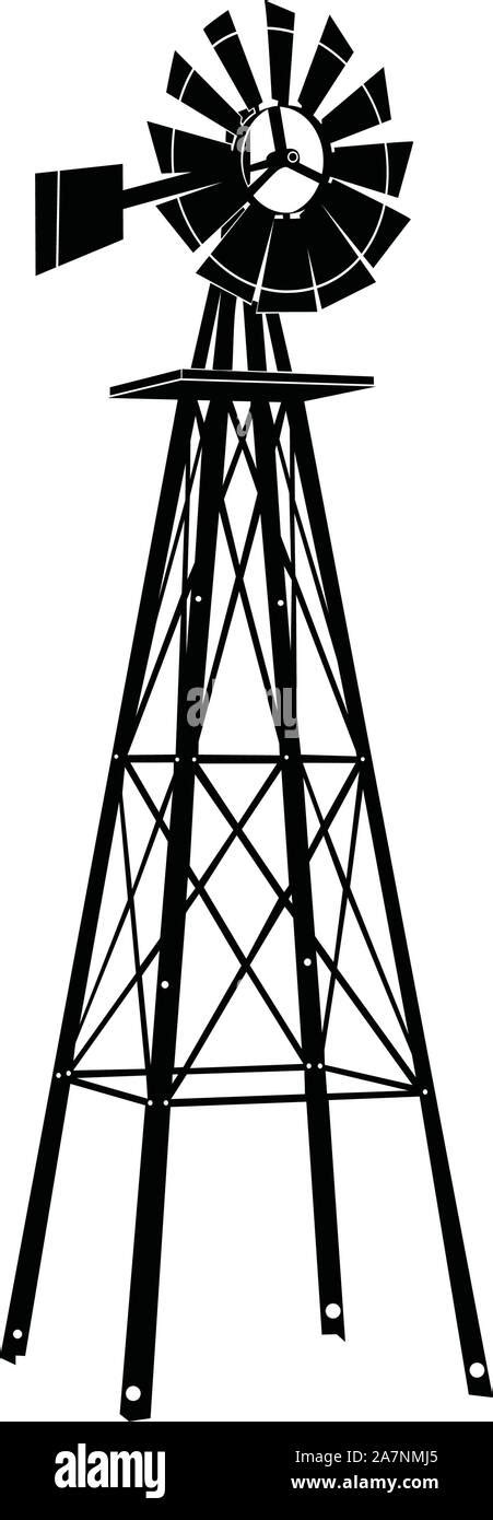 Windmill Silhouette Vector Stock Vector Image And Art Alamy